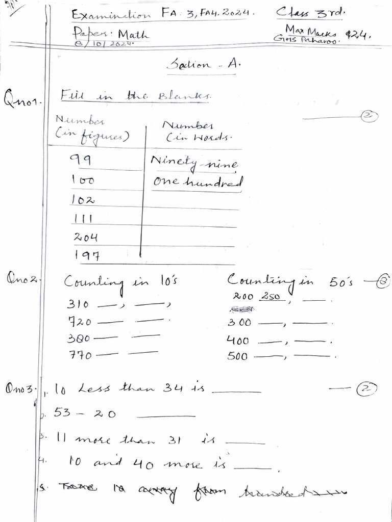 Class 3rd Math | PDF