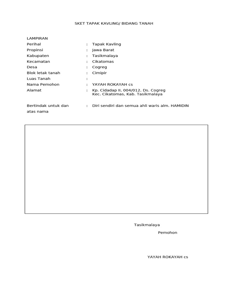 Sket Tapak Kavling | PDF