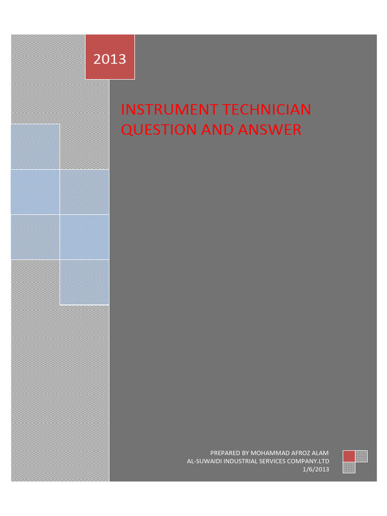 Instrument Question Anser-1 | PDF | Pressure Measurement | Instrumentation