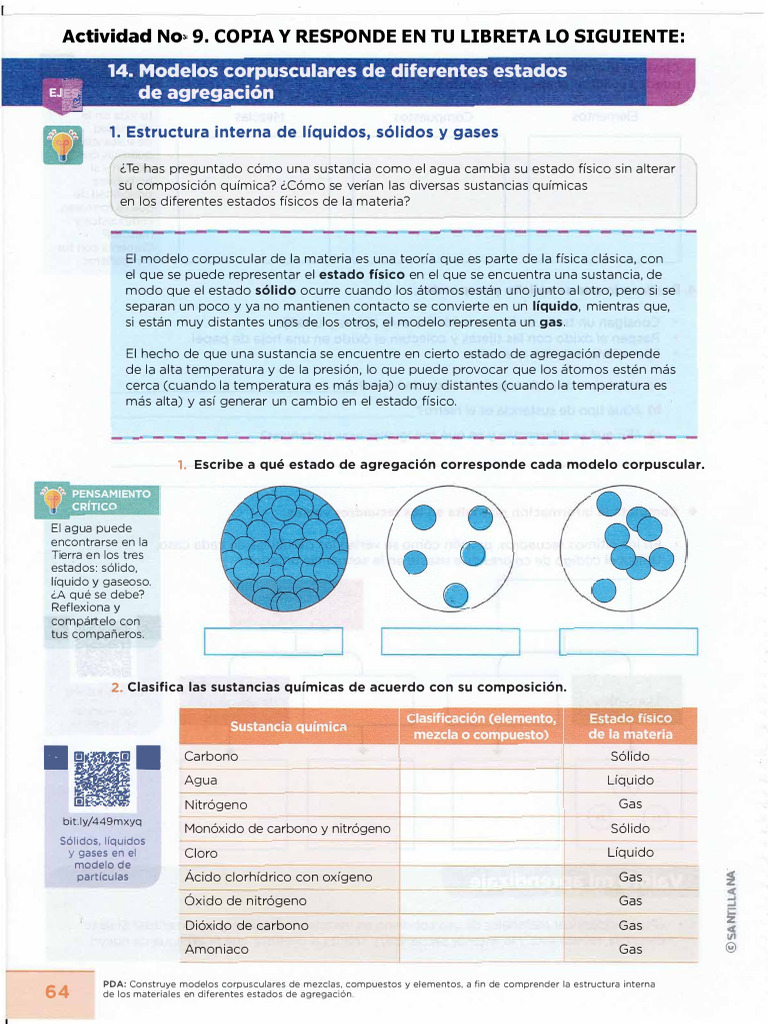 Modelos Corpusculares y Estados de Materia | PDF | Gases | Sustancias ...