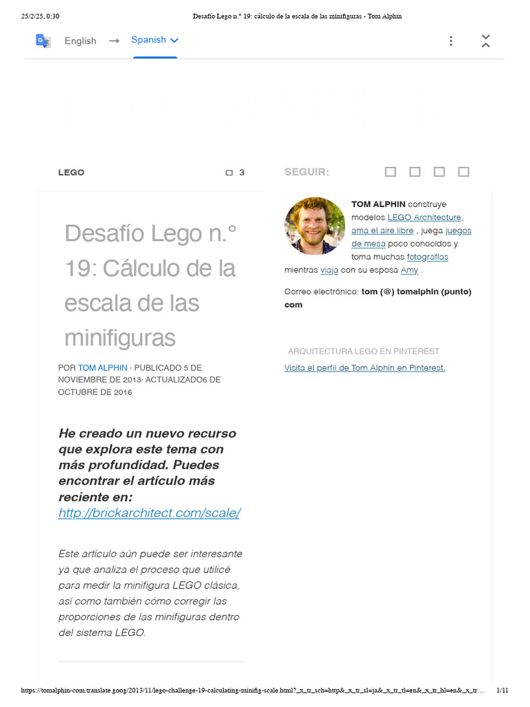 Calculando Tamaños de Lego - Español - Tom Alphin | PDF | Juguetes de ...