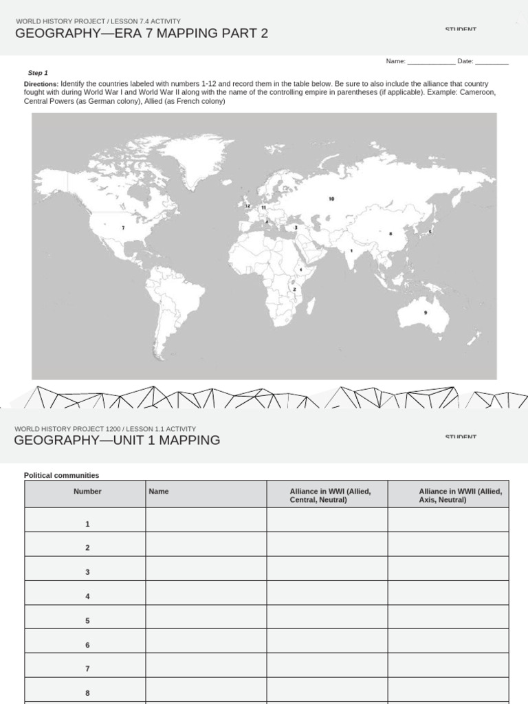 Origins - Geography - Era 7 Mapping | PDF | Conflicts | International ...