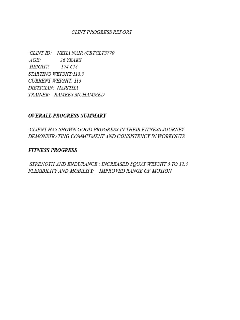 Clint Progress Report | PDF