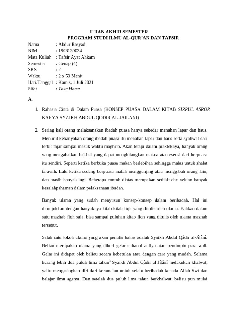 Ahkam UAS Abdur Rasyad | PDF