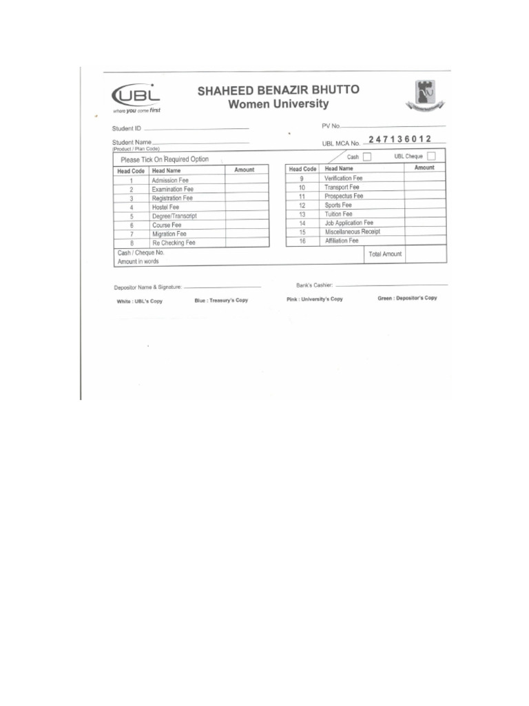 Challan-form(Bank-receipt) | PDF