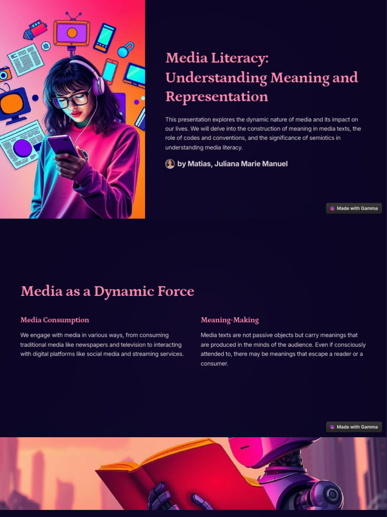 Media Literacy Understanding Meaning and Representation | PDF ...