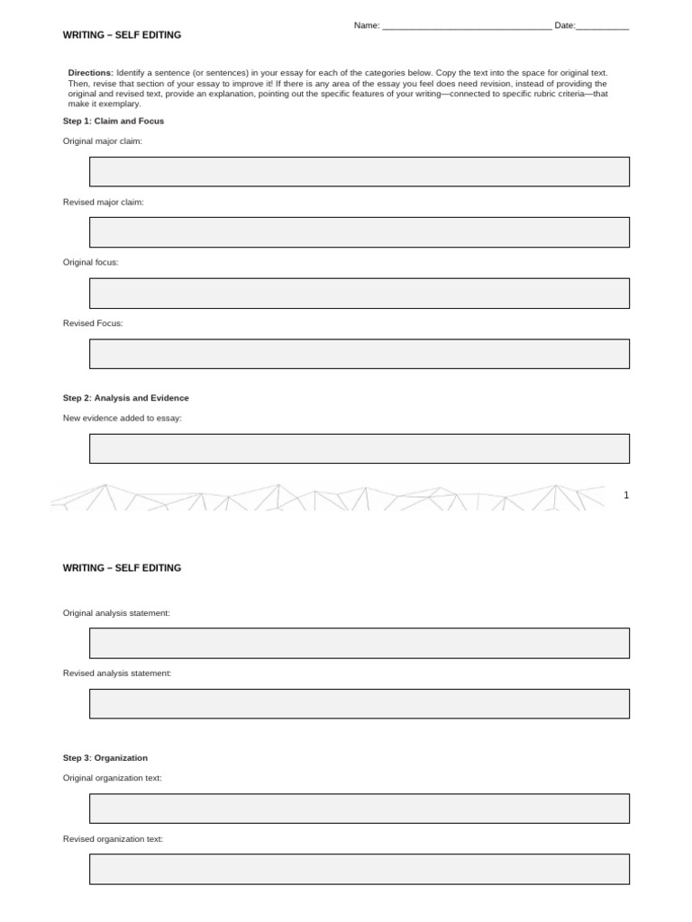 Origins - Writing - Self Editing | PDF