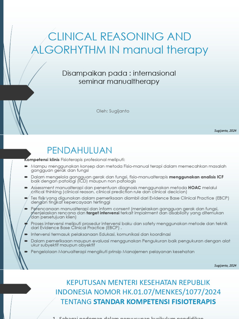 Algoritma dan Penalaran Klinis Terapi Manual | PDF
