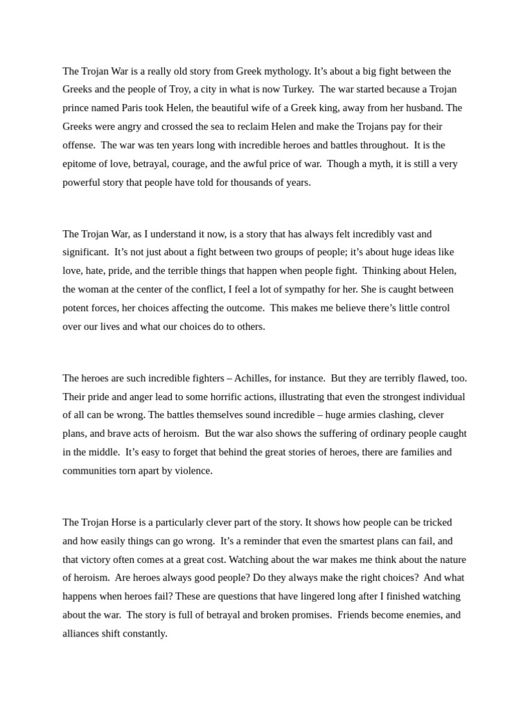 Reaction Paper Trojan War | PDF | Hero | Trojan War