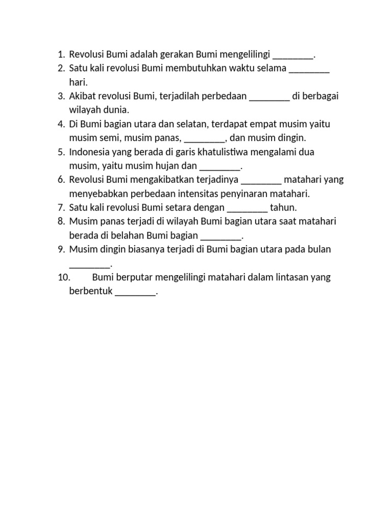 Revolusi Bumi Adalah Gerakan Bumi Mengelilingi | PDF