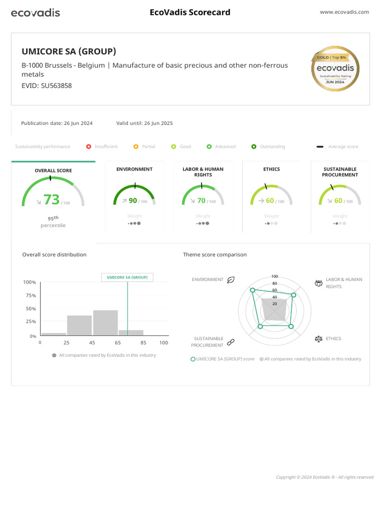 Ecovadis Scorecard 2024 | PDF | Occupational Safety And Health | Employment