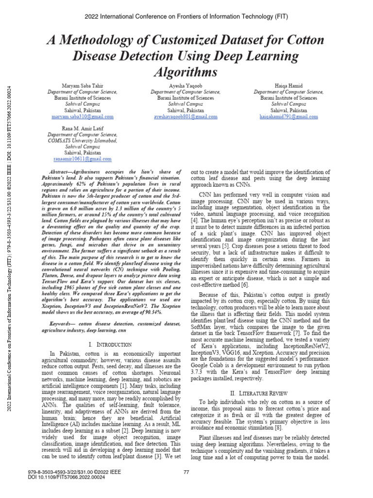 2 A Methodology Of Customized Dataset For Cotton Disease Detection