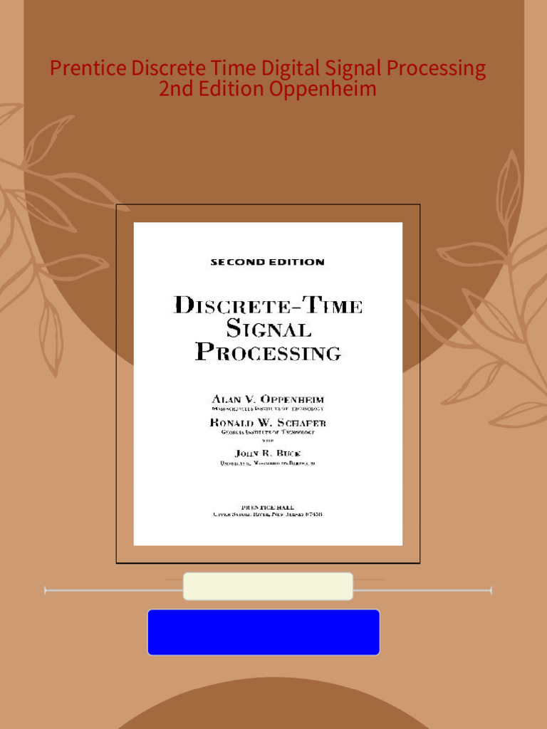 Get Prentice Discrete Time Digital Signal Processing 2nd Edition Oppenheim Free All Chapters ...