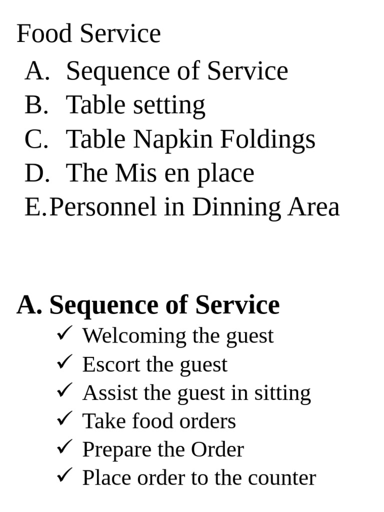 Food Service | PDF