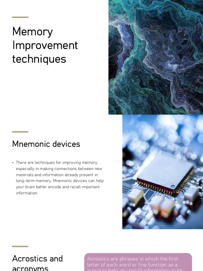 Memory Improvement Techniques | PDF | Mnemonic | Mental Processes