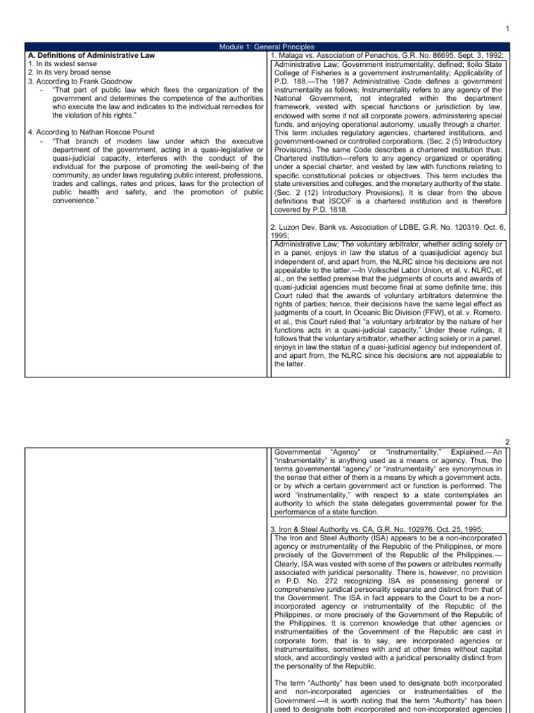 Admin Mod 1 2 Doctrines | PDF | Jurisdiction | Constitution