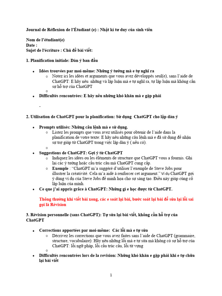 Journal de reflexion- bản dịch | PDF