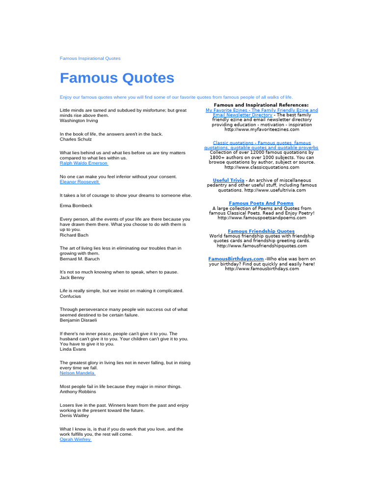 FAMOUS QUOTES | PDF