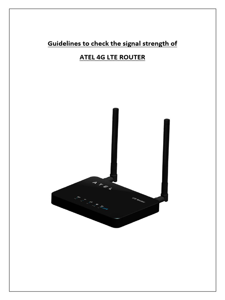 Check Signal Strength of ATEL 4G Router | PDF