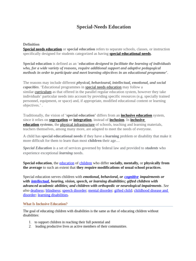 Material 2 in Sped Final Term | PDF | Special Education | Inclusion ...