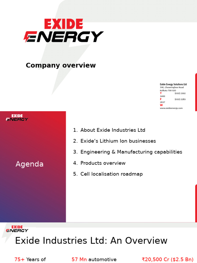 Exide Energy Solutions in Prantij | PDF | Lithium Ion Battery ...