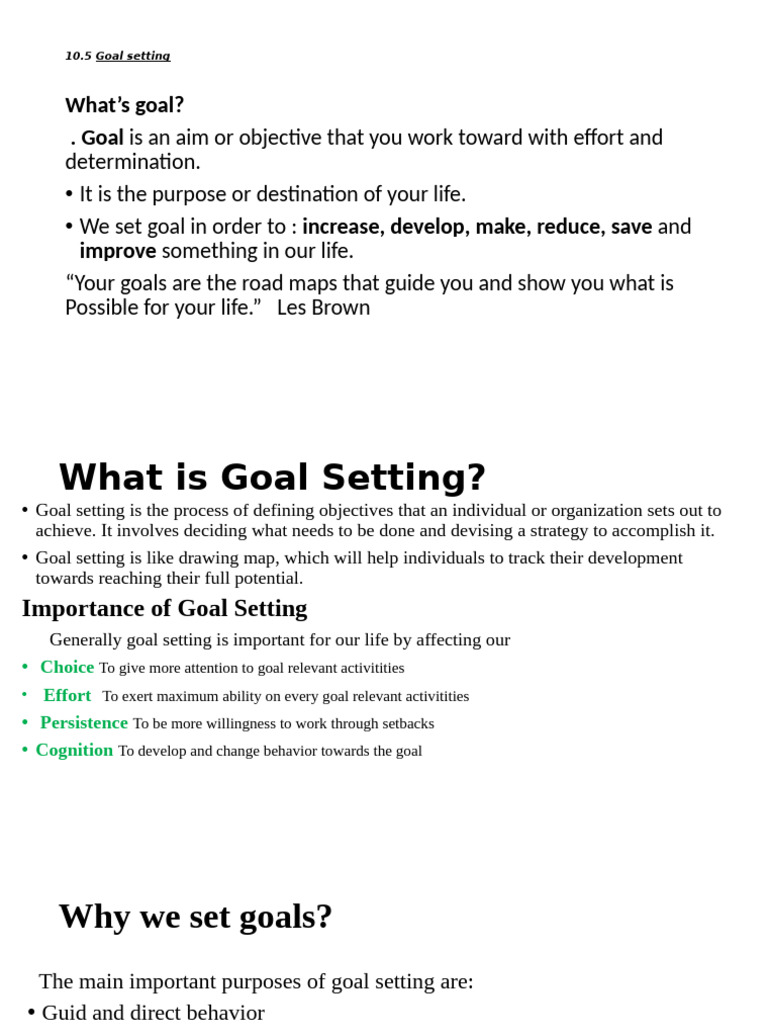 Effective Goal Setting Strategies | PDF