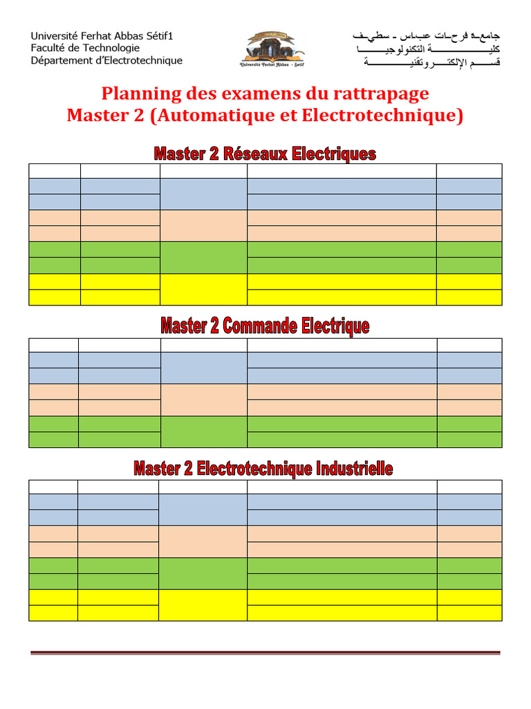 ELT AUT Planning Exam Rattrapage Master2 S1 2024 2025 | PDF