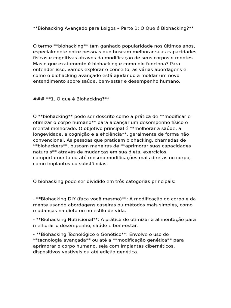 Biohacking Avançado para Leigos: Introdução | PDF | Neurofeedback | Cérebro