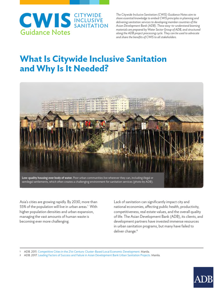 Cwis Citywide Inclusive Sanitation Needed | PDF | Sanitation | Asian Development Bank