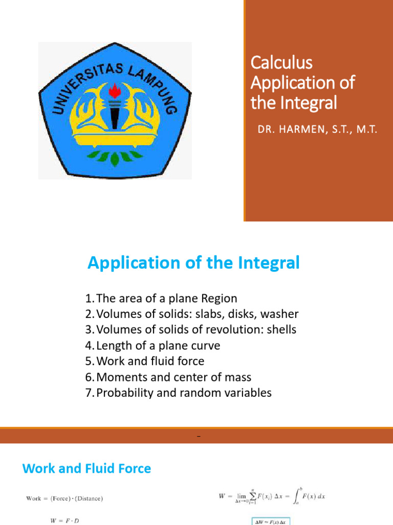 Calculus Integral Applications Guide | PDF
