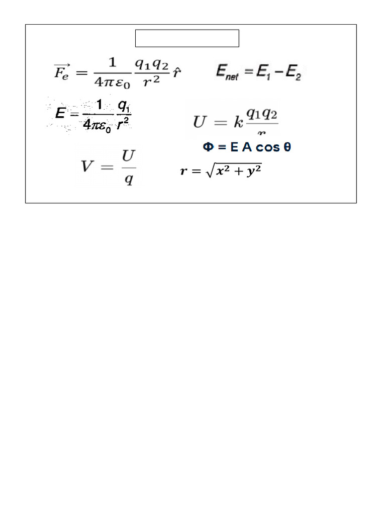 PHYSICS 2 Formula Set | PDF