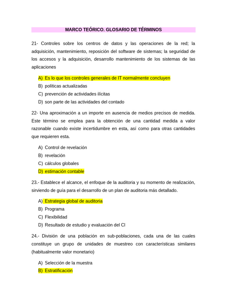 Glosario de Términos de Auditoría y Control | PDF | Auditoría