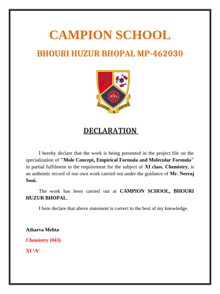 XI Report Declaration 2024-2025 | PDF