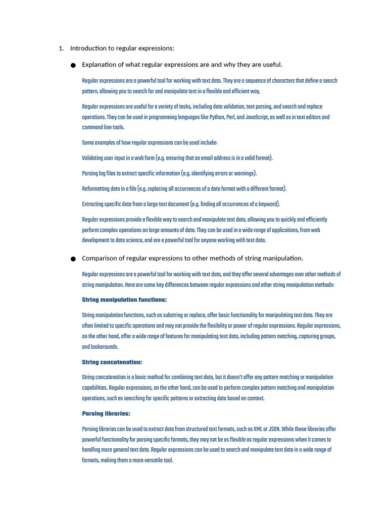 Introduction To Regular Expressions | PDF | Regular Expression | Computer Programming