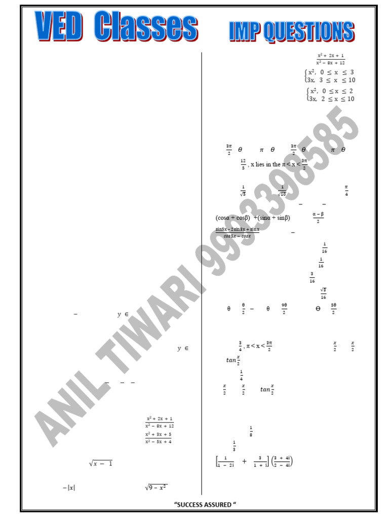 Xi Imp Questions | PDF | Variance | Standard Deviation