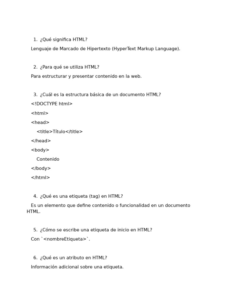 Introducción a HTML: Estructura y Etiquetas | PDF