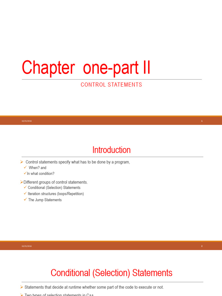 Chapter One-Part II | PDF | Control Flow | Computer Science