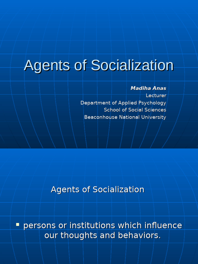 Key Agents of Socialization Explained | PDF | Socialization | Family