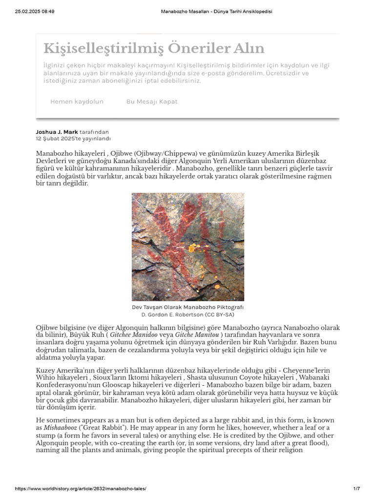 Manabozho Masalları - Dünya Tarihi Ansiklopedisi | PDF | Ojibwe ...