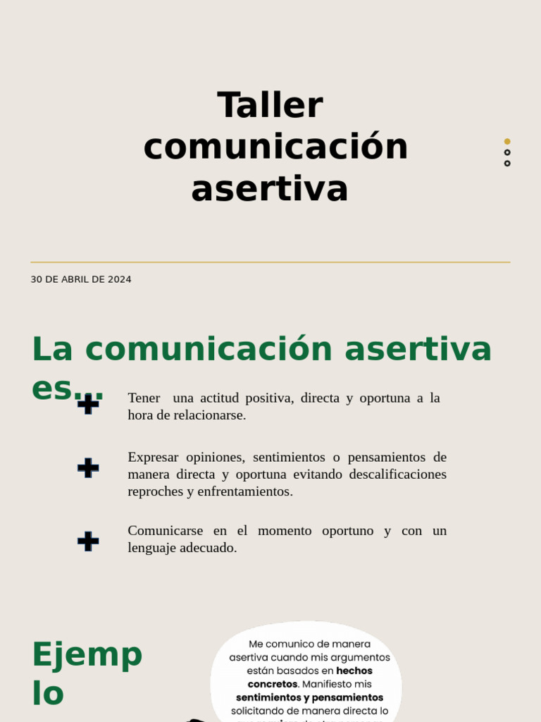 Taller Comunicación Asertiva | PDF