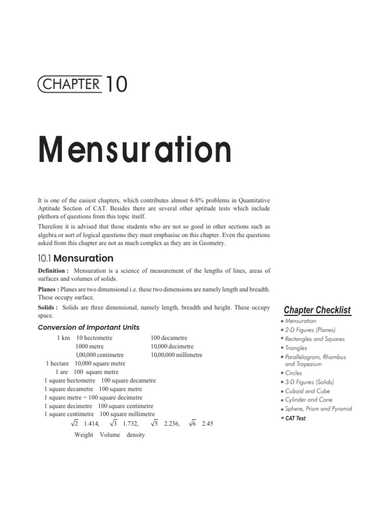 Mensuration | PDF | Length | Area