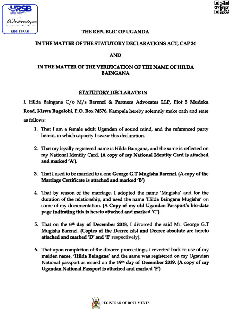 Statutory Declaration 1740378219707 | PDF