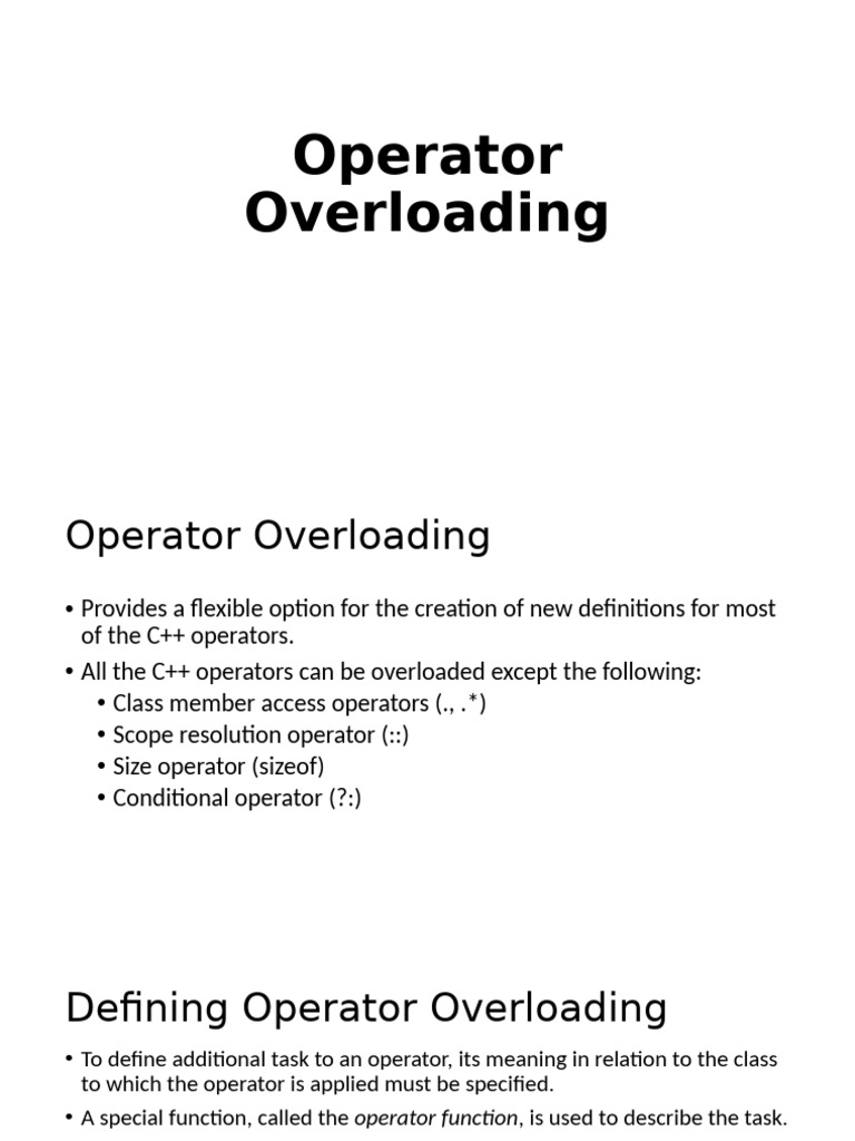 Operator Overloading | PDF | Software Development | Computer Programming