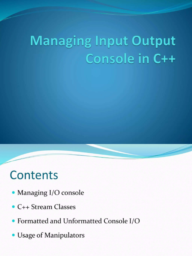 Managing Console IO Operations - Updated | PDF