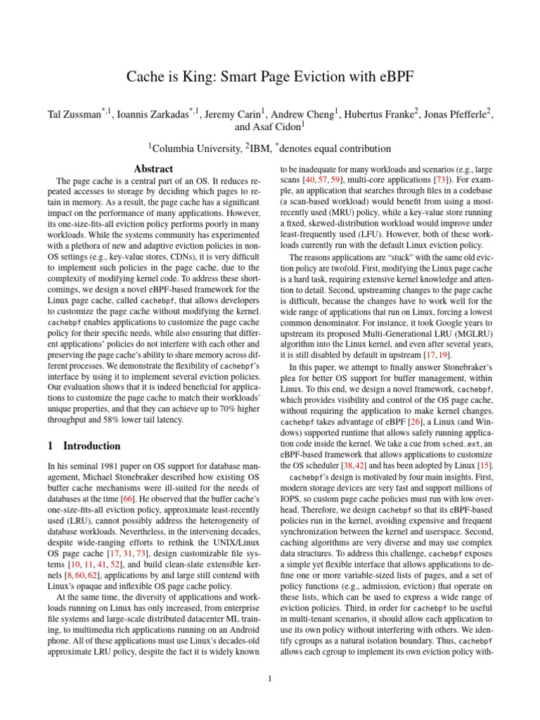 Cache Is King | PDF | Cache (Computing) | Kernel (Operating System)