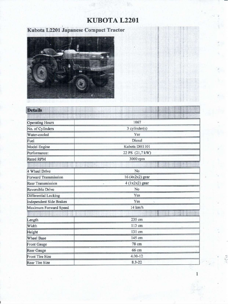 TLKT KUBOTA L2201 - Compressed | PDF