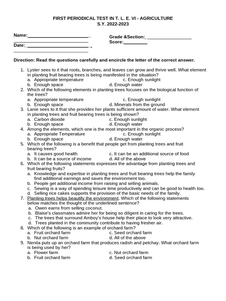 tle agri 6 q1 v2 | PDF | Fertilizer | Grafting