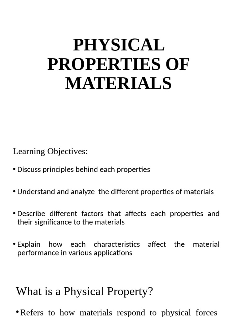 Understanding Physical Properties of Materials | PDF | Thermal ...