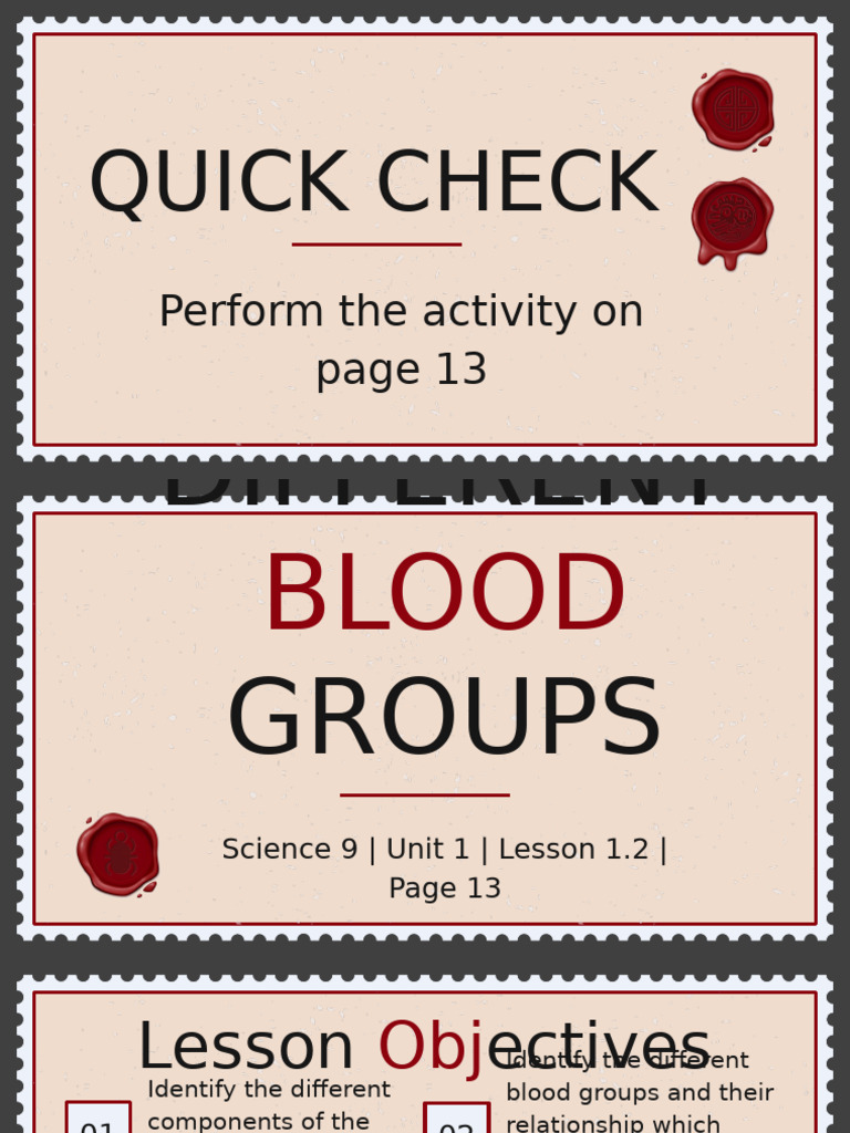 Lesson 1.2 - Blood Components | PDF | Blood Type | Blood