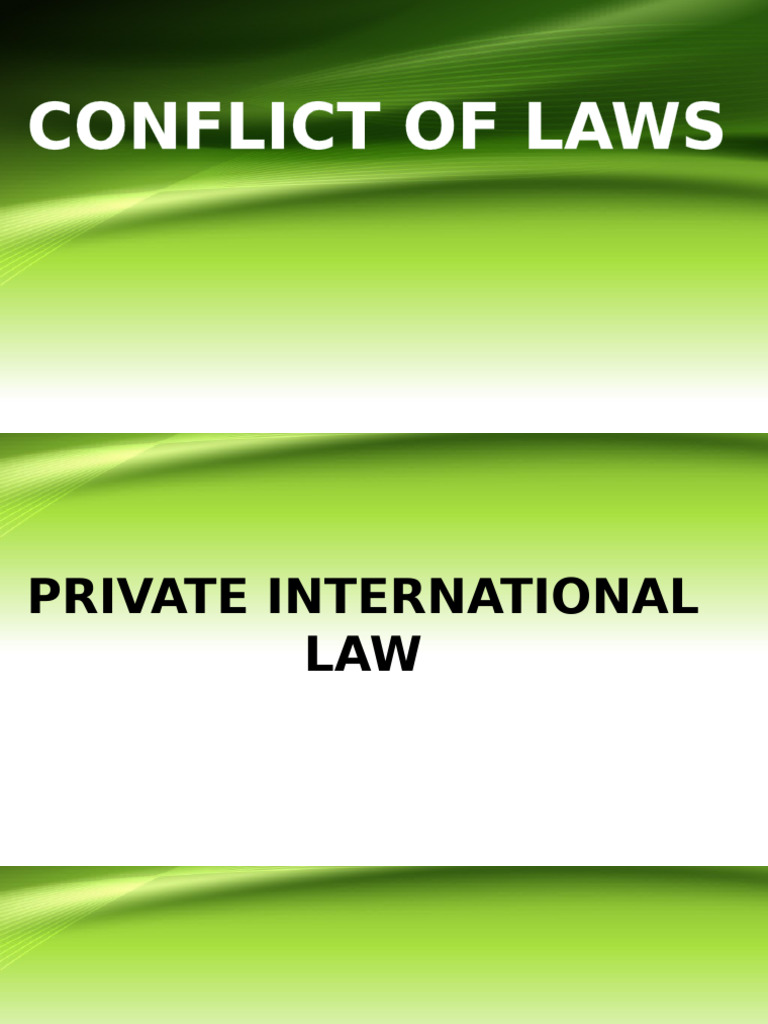 Conflict of Law Report | PDF